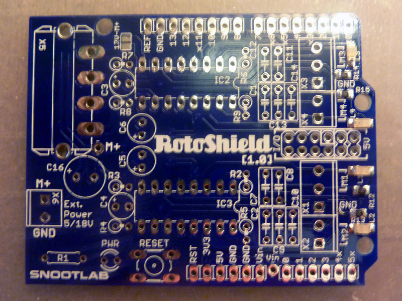 Kit Arduino Snootlab Rotoshield : contrôle de moteurs CC ou pas à pas avec Arduino - Civade.com